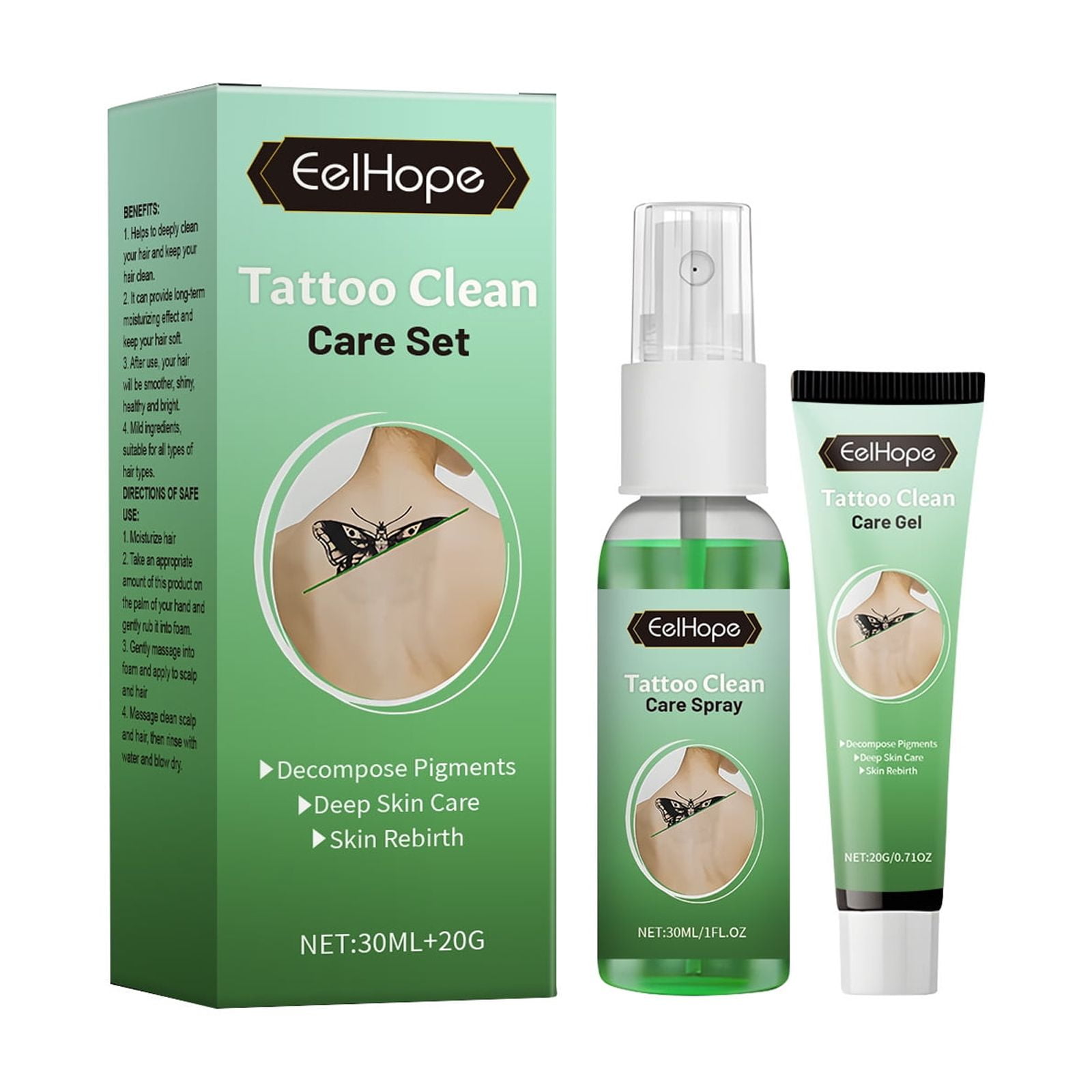 Eelhope Tattoo Cover Treatment Set Gentle Cover Tattoo Mark Cleaning ...