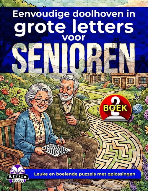 Eenvoudige doolhoven in grote letters voor senioren: ontspannende ...