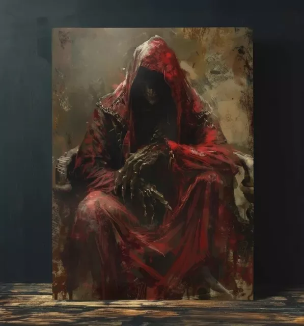 Eerie Grim Reaper Painting, Printable Wall Art, Digital Download, Dark ...