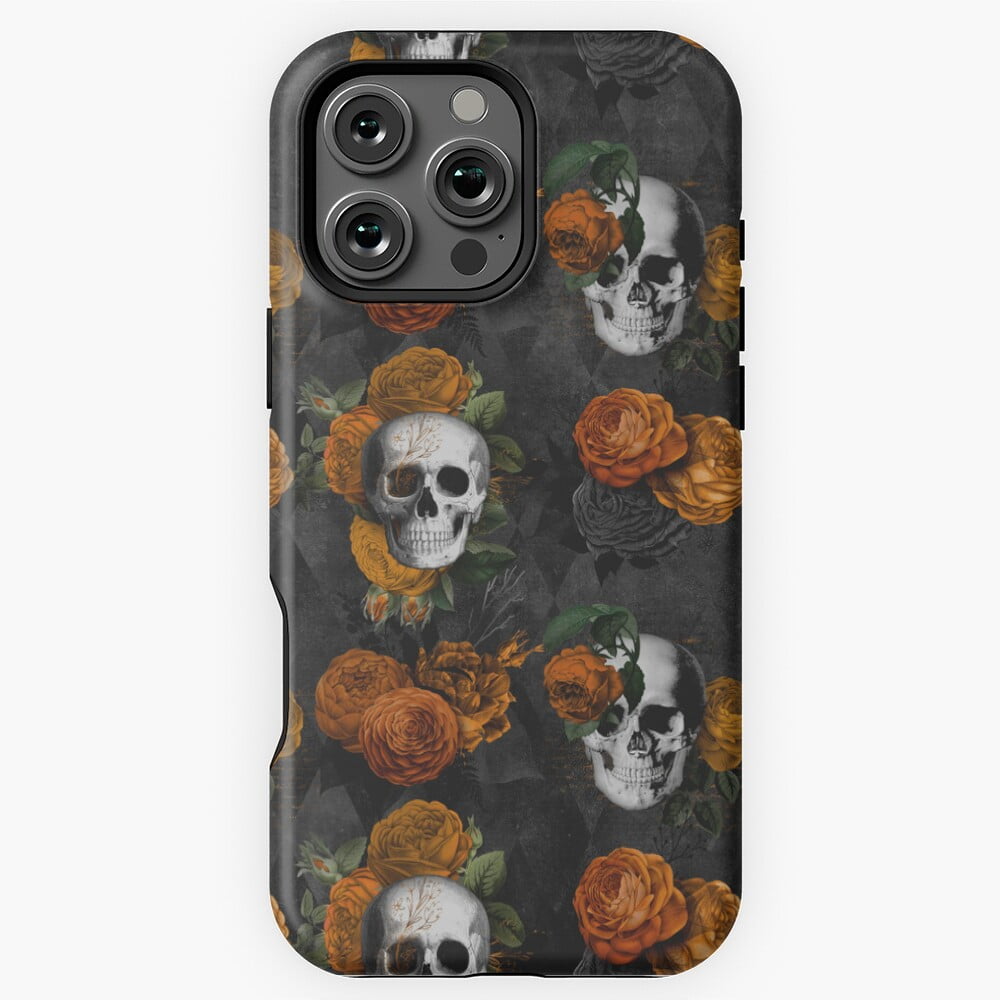 Eerie Skeleton Elegance Spooky Gothic Halloween Patterns Phone Case for iPhone 16 15 14 13 12 11 ...