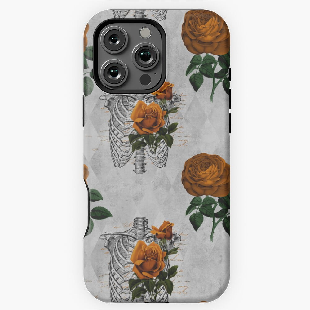 Eerie Skeleton Elegance Spooky Gothic Halloween Patterns Phone Case for iPhone 16 15 14 13 12 11 ...