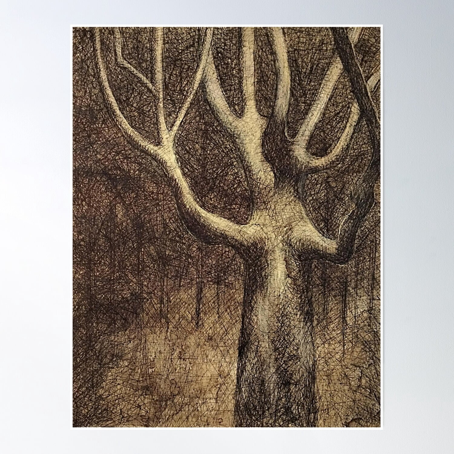 Eerie Tree Poster Wall Art, Modern Wall Decor, 8x12 UNFRAMED - Walmart.com