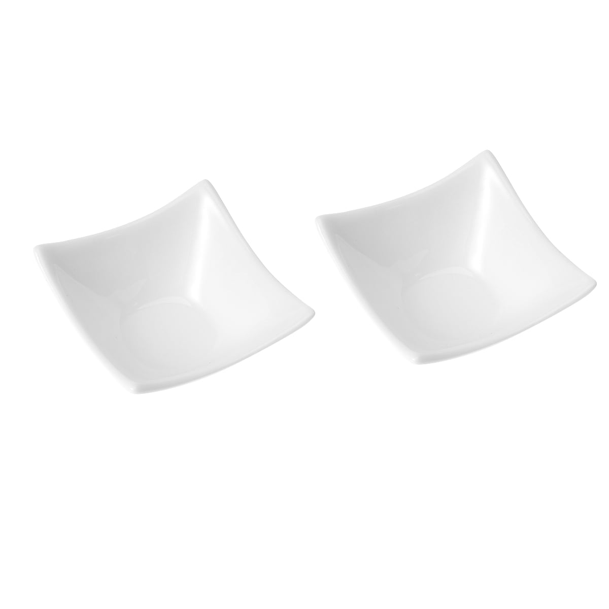 Eeristq 2 Pcs Snack Dishes Pure White Ceramic Sauce Dishes Four-corner ...