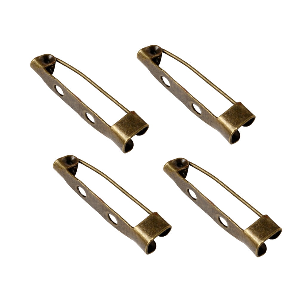 Eeristq 200pcs 2cm Bronze Brooch Pin Backs Bar Three Holes Safety Clasp ...