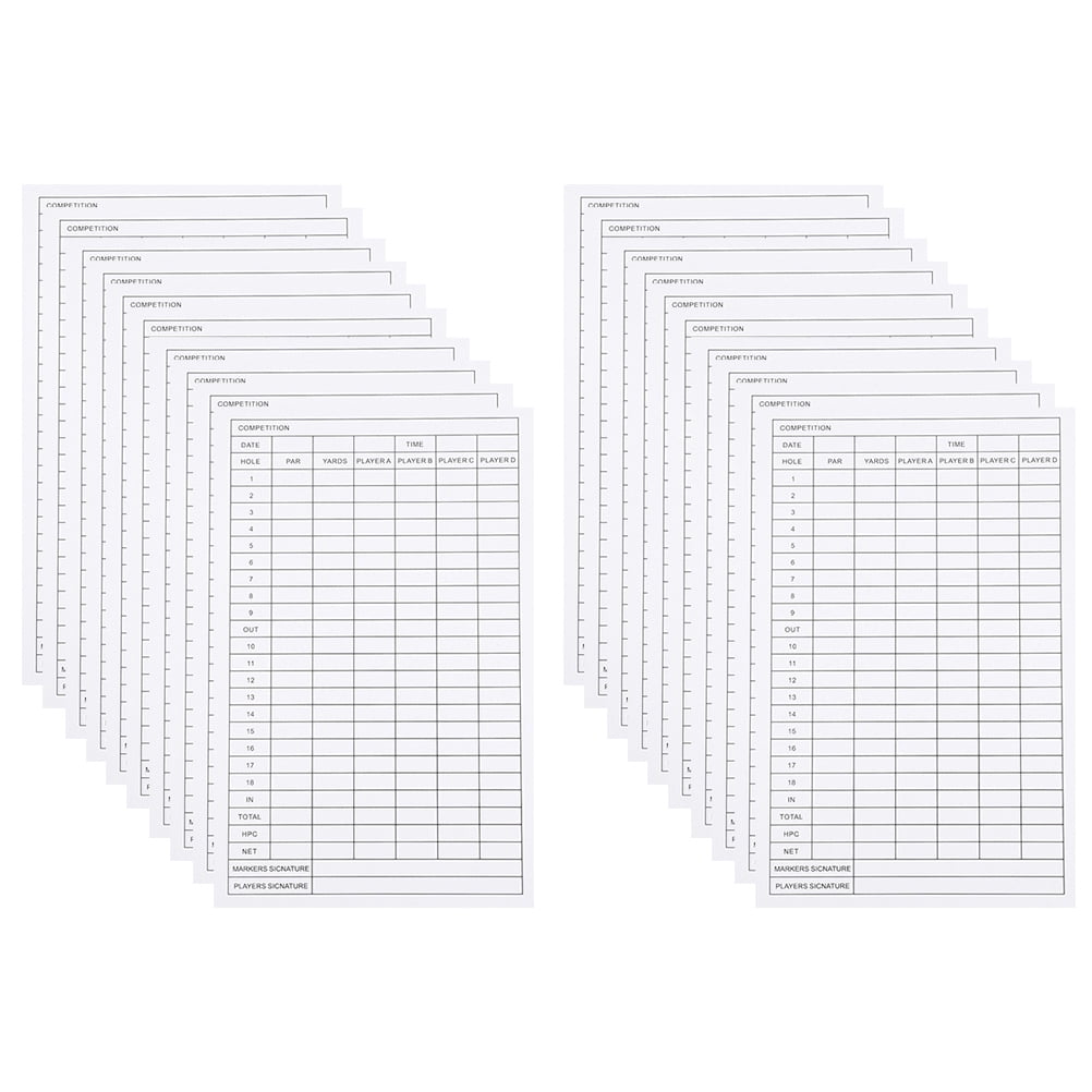 Golf Scorecards Coated Paper Portable and Foldable for Record Double ...
