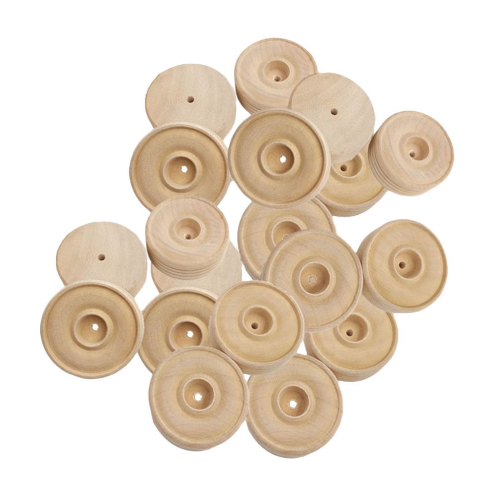 Eeristq 30pcs Round Wooden Wheels Small Wheels Toy Accessories DIY ...