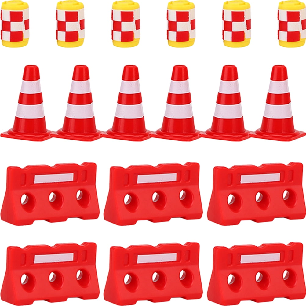 Eeristq 36pcs Mini Traffic Cones Mini Fences and Buckets Traffic Road ...