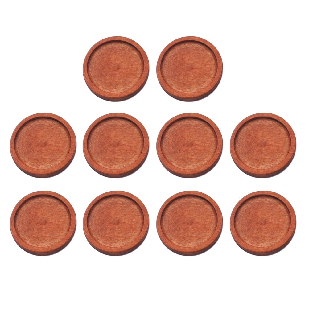 Eeristq 40pcs Wood Round Trays Retro Pendant Base Badge Breastpin Lapel ...