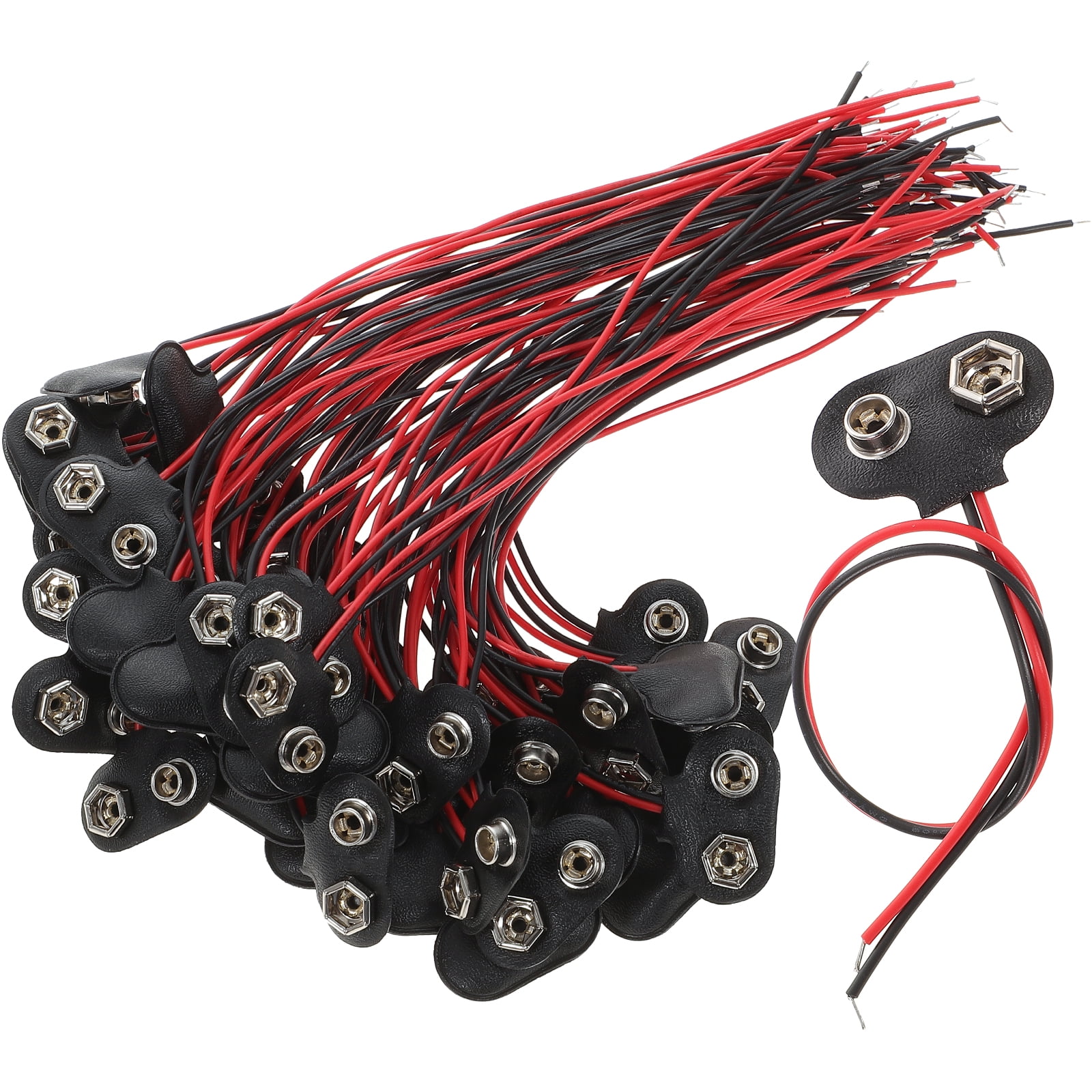 50pcs T Type Battery Connectors for 9v Battery Clip with PU Cable ...