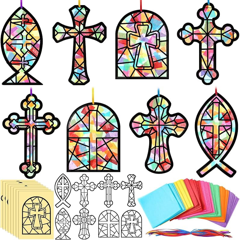 Eersida 32 Pcs St. Patrick's Day Suncatchers Paper Craft Set DIY ...