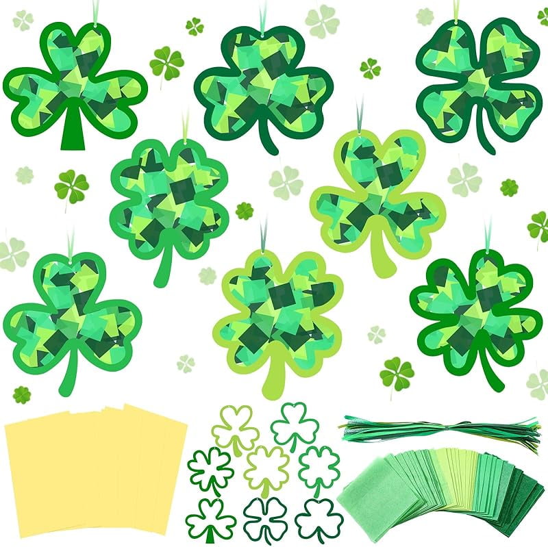 Eersida 32 Pcs St. Patrick's Day Suncatchers Paper Craft Set DIY ...