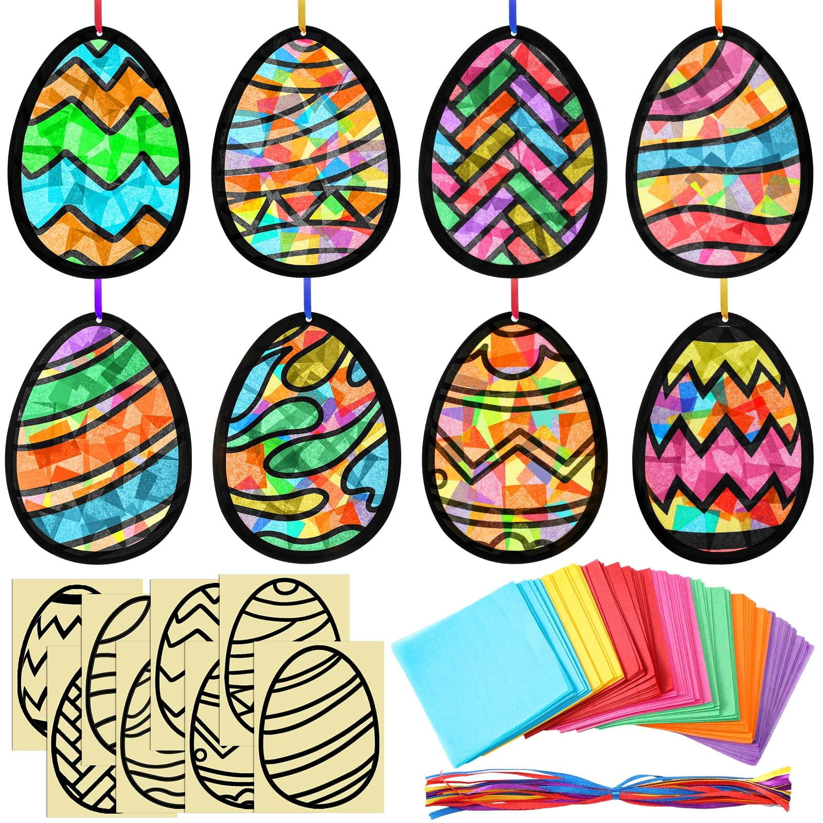 Eersida 32 Sets Easter IFF17 Egg Crafts Kit, Easter Tissue Paper ...