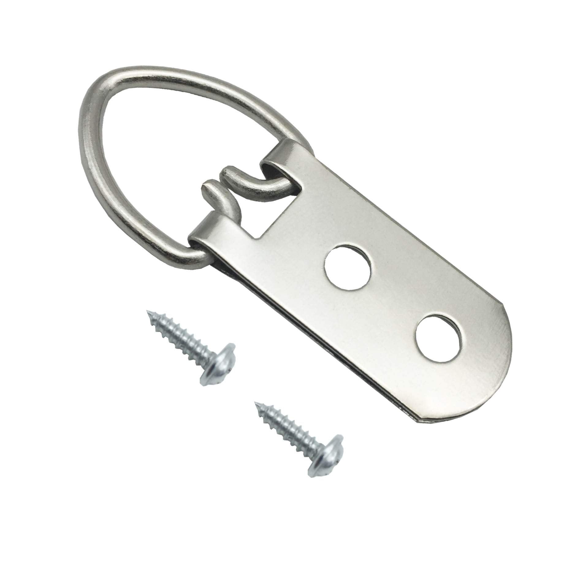 EesTeck 20 Pack D-Ring Steel Picture Hangers Heavy Duty with Screws ...
