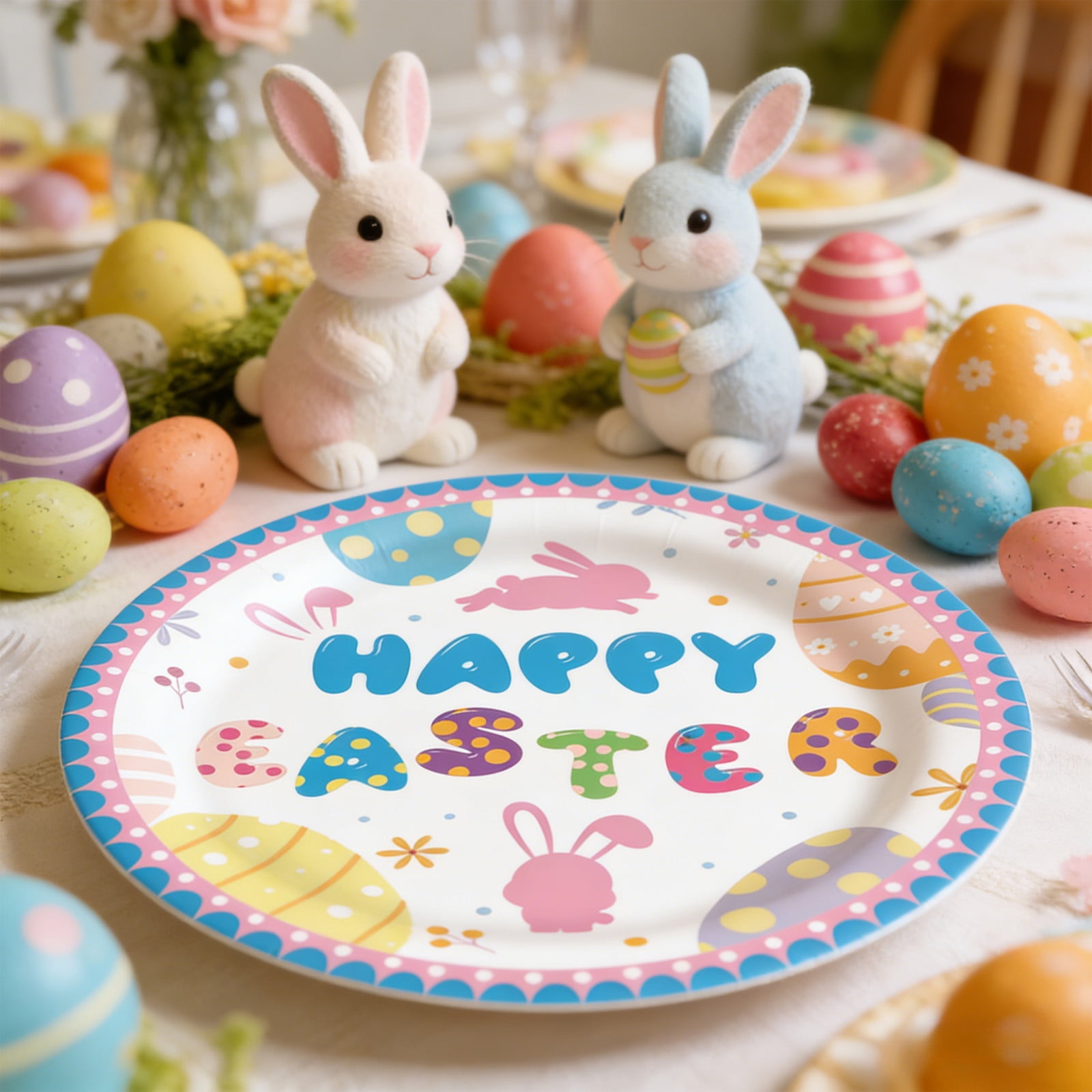Eespoir 16 Easter Party Plates, Disposable Easter Dinner Plates, Happy ...