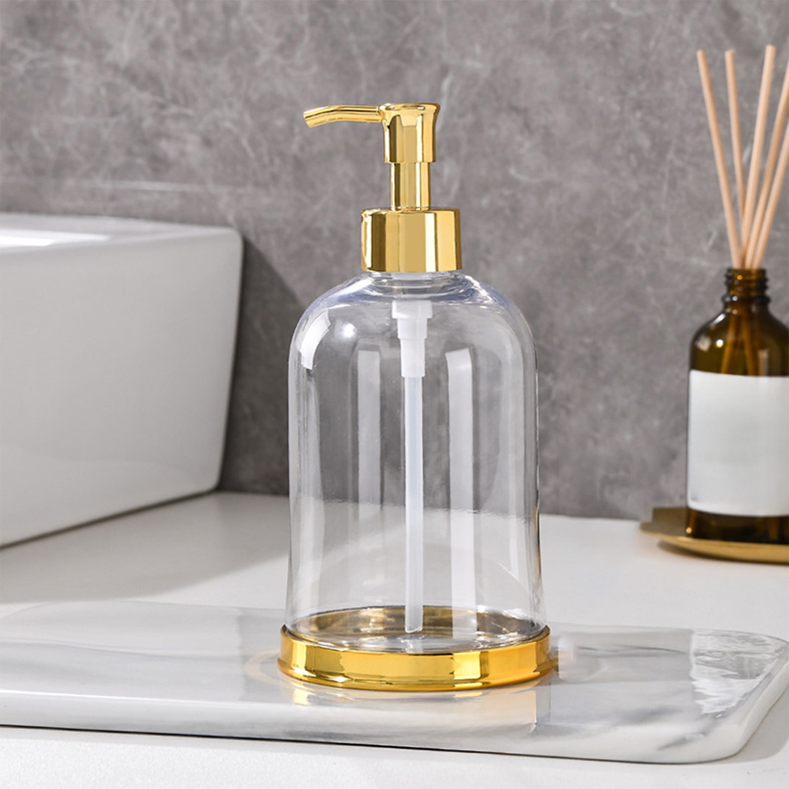 Eespoir 450ml Hands Sanitizer Dispenser Bottle 15oz Clear Bathroom