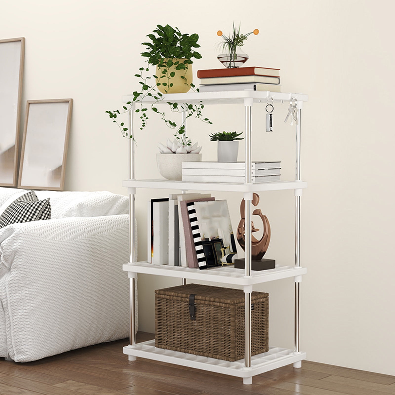 Eespoir 4Tier Independent Storage Shelves, Unit Pantry Shelves Floor ...