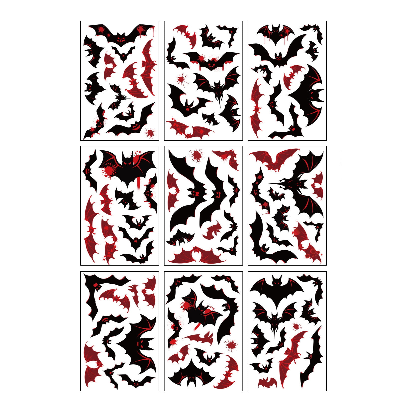 Eespoir 9Pcs Halloween Bats Stickers, Halloween Ghost Window Sticker ...