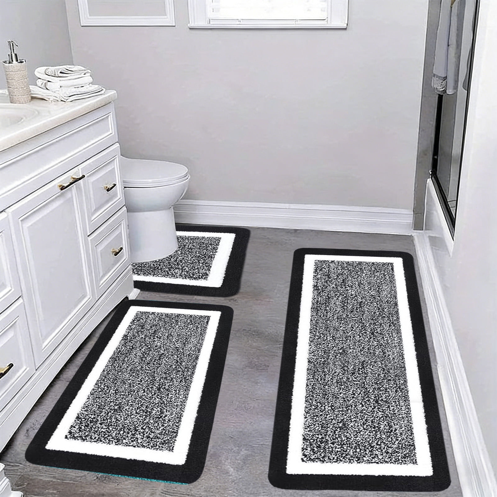 Eespoir Bathroom Rugs Sets 3 Piece, Extra Large Bath Mat Set, U Shaped ...