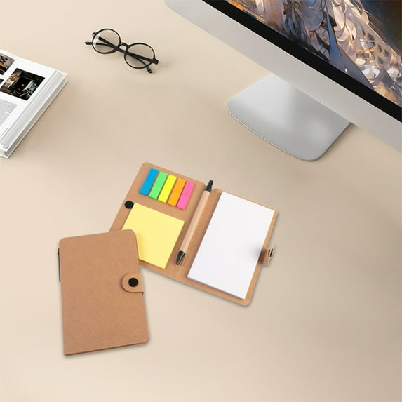 Eespoir Button Sticky Notes With Pen, Self Stick Memo Pad Notepad, For ...