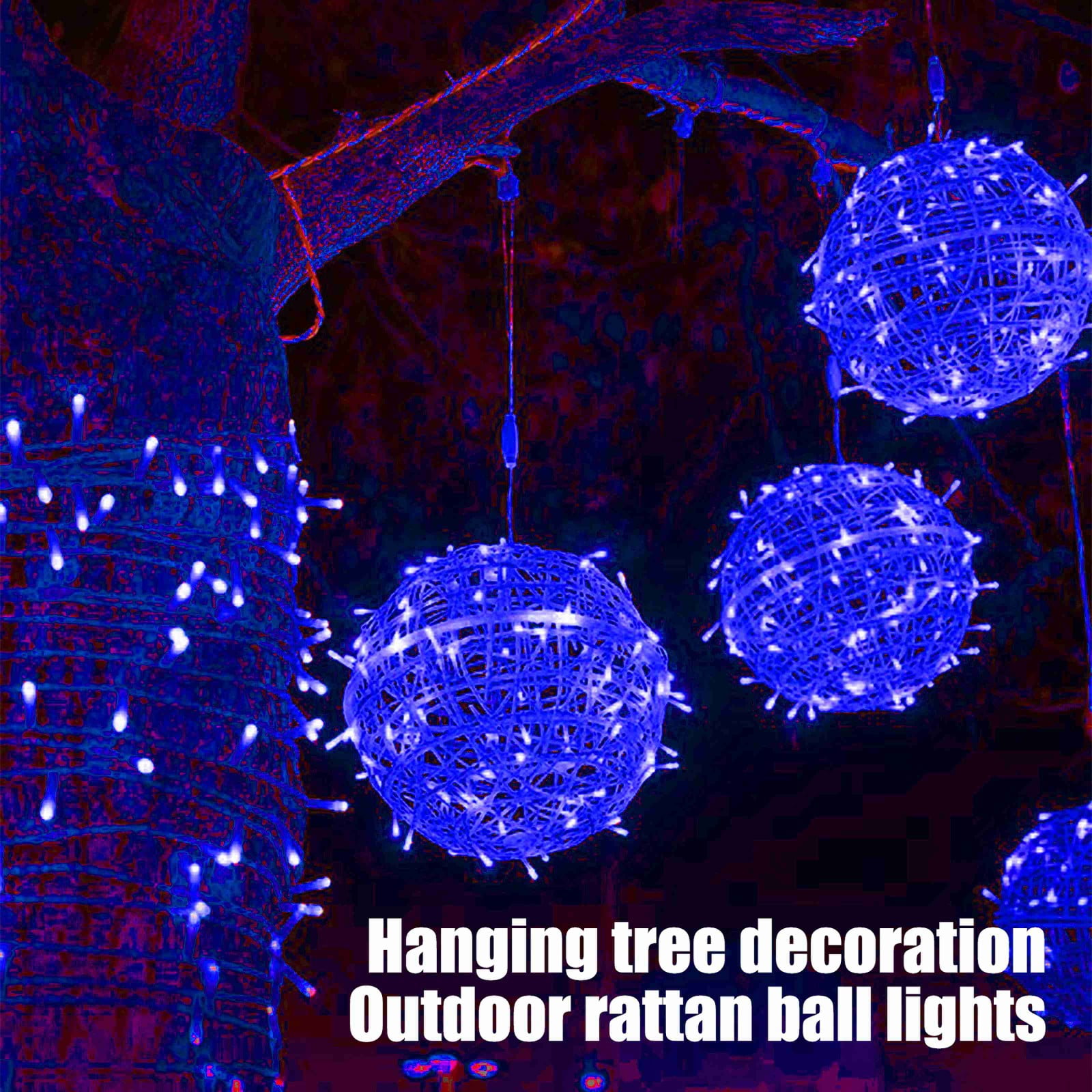 Eespoir Christmas String Lights Outdoors, Solar Powered Hanging Tree ...
