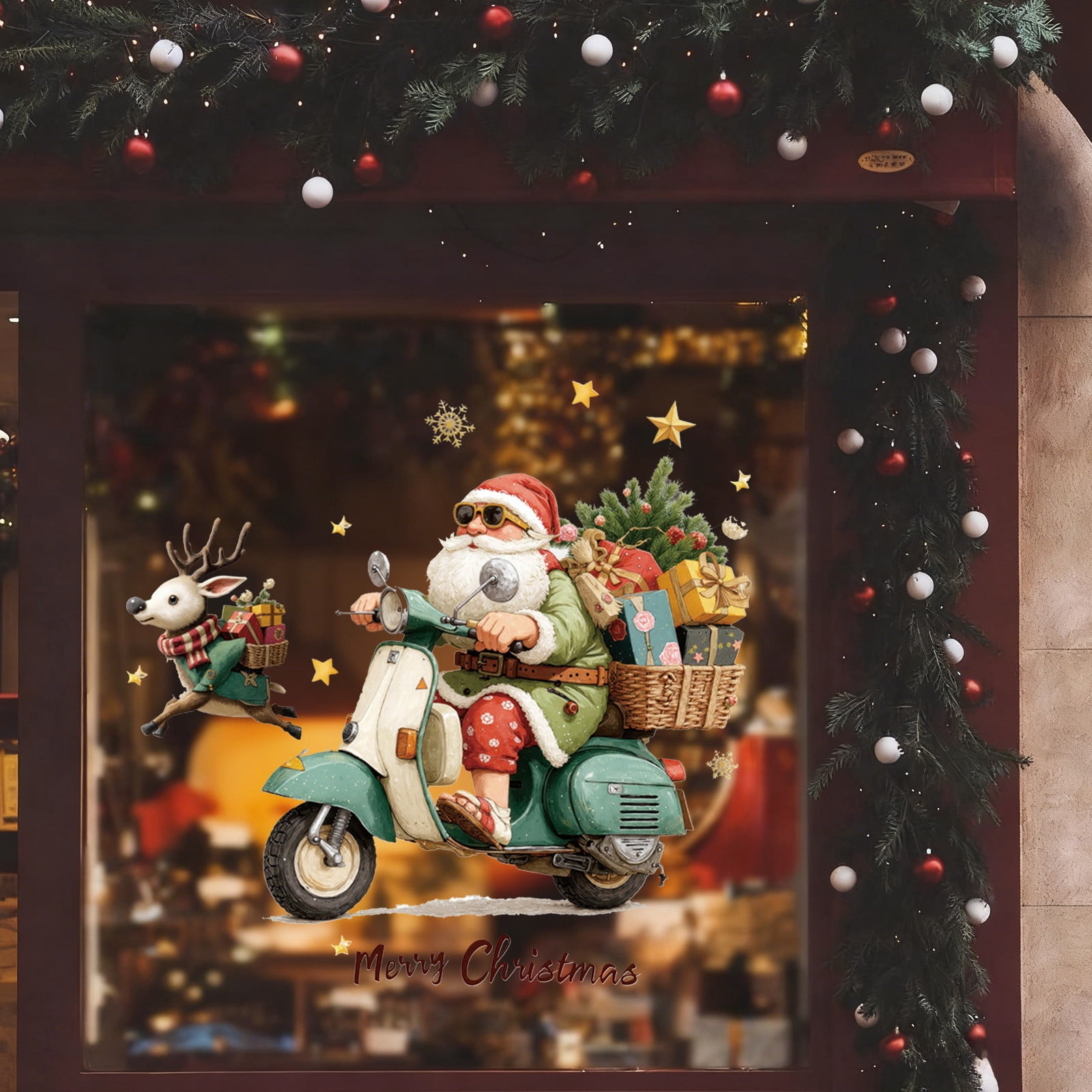 Eespoir Christmas Window Stickers, Holiday Window Decals, Festive ...