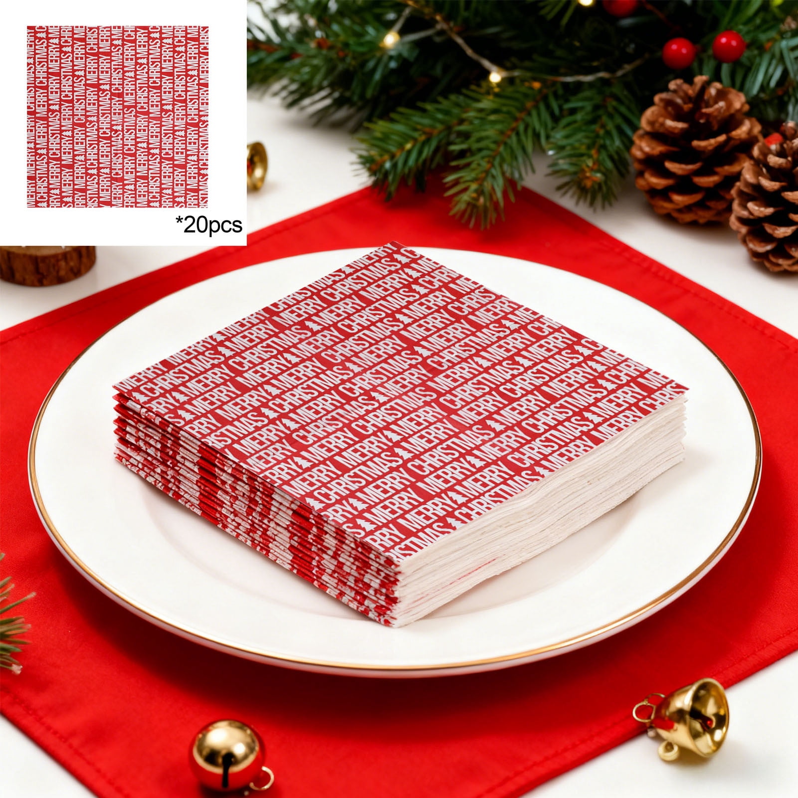 Eespoir Christmas-themed Printed, Letter Paper Napkins, Festive ...