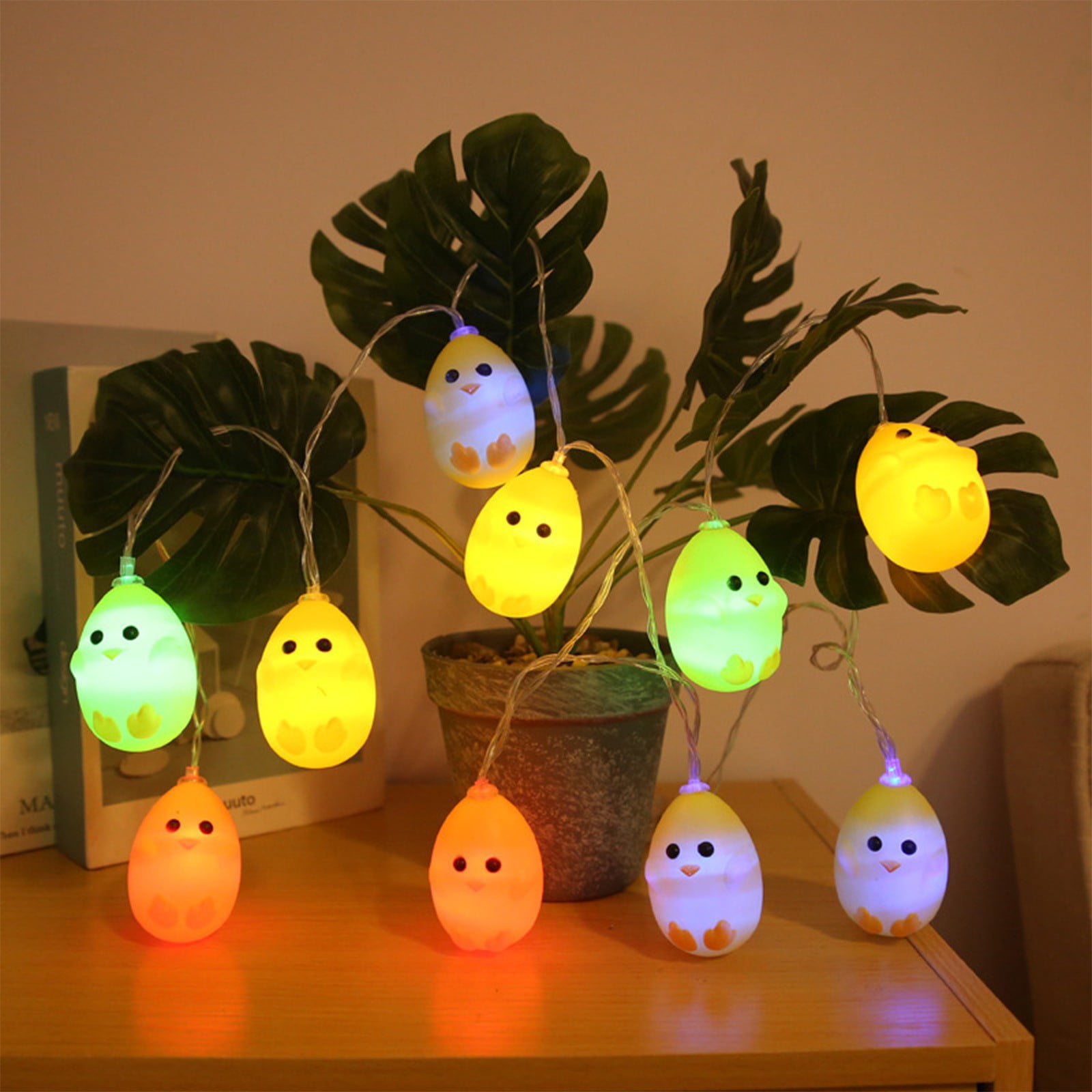 Eespoir Colorful Little Yellow Chicken Light String, Animals Light ...