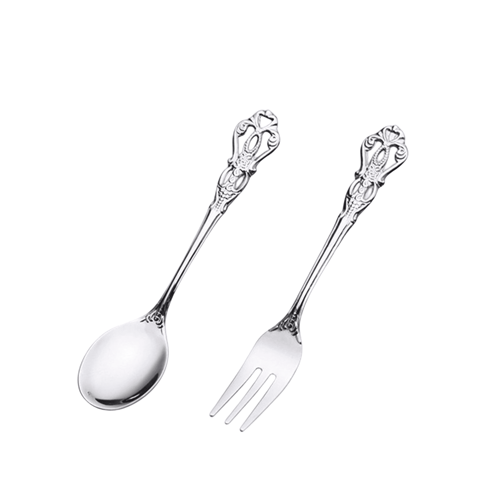 Eespoir Fine Flatware Dinner Fork Spoon Set, Stainless Steel Silvers ...