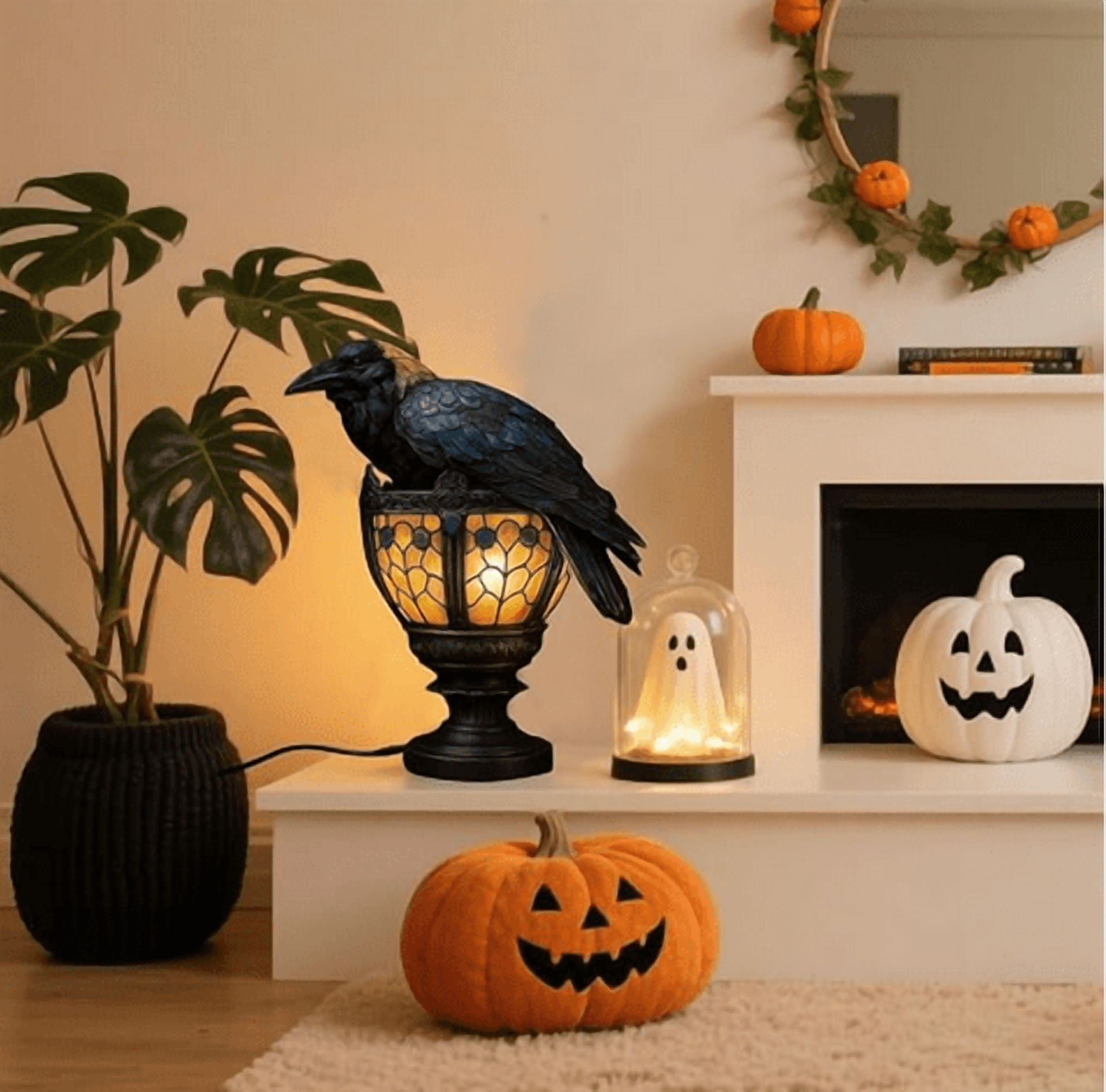 Eespoir Halloween Gothic Ravens Desktop Light, Gothic Raven Crow Table ...