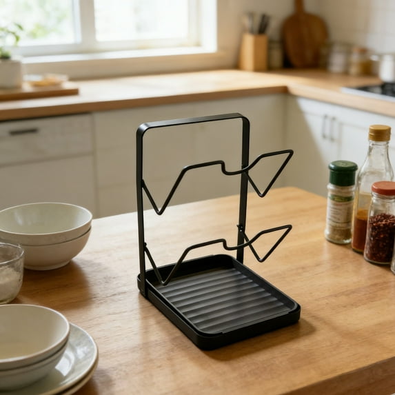 Eespoir Kitchen Pot Cover Rack, Spatula and Cutting Board Holder ...