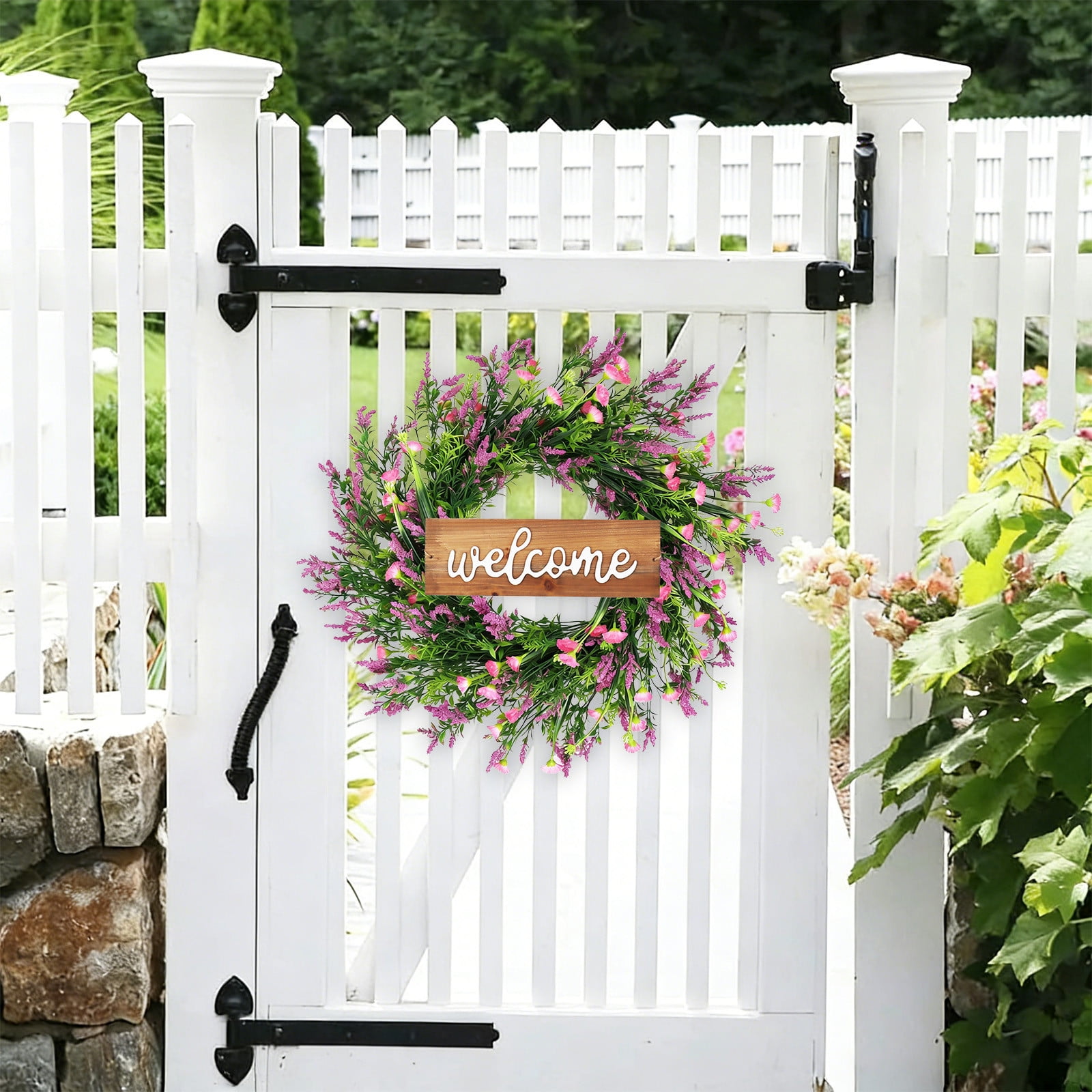 Eespoir Lavenders Welcome Wreath, Dried Lavender Floral Wreath ...