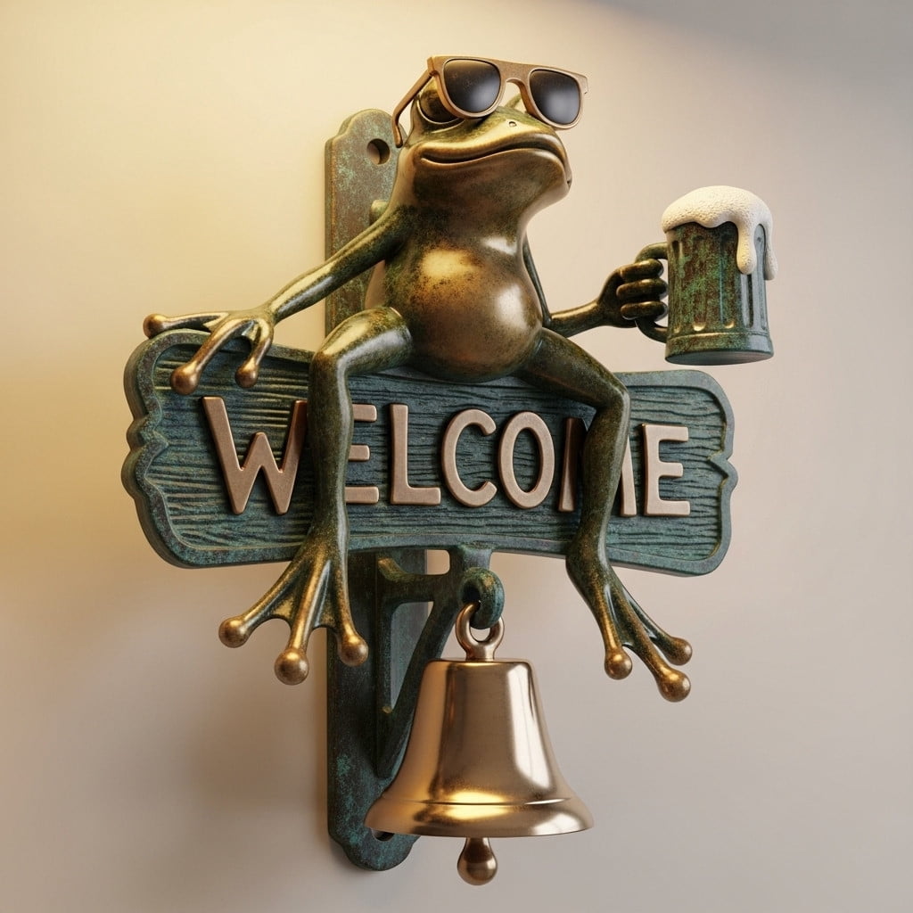 Eespoir Outdoor Welcome Doorbell, Hilarious Beer-Drinking Frog with ...