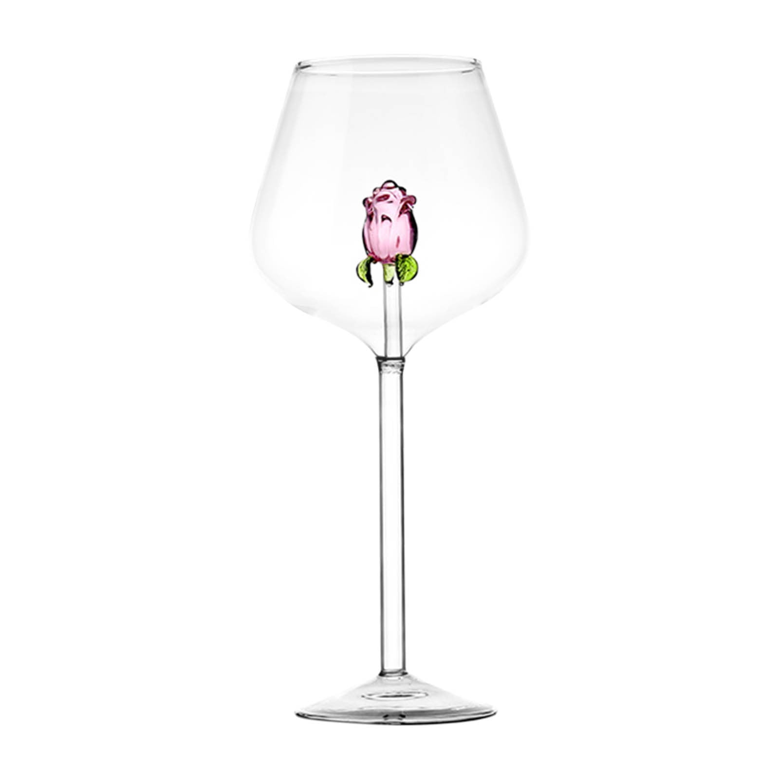 Eespoir Rose Wine Glass with Rose Inside, Christmas Lovely Rose White ...