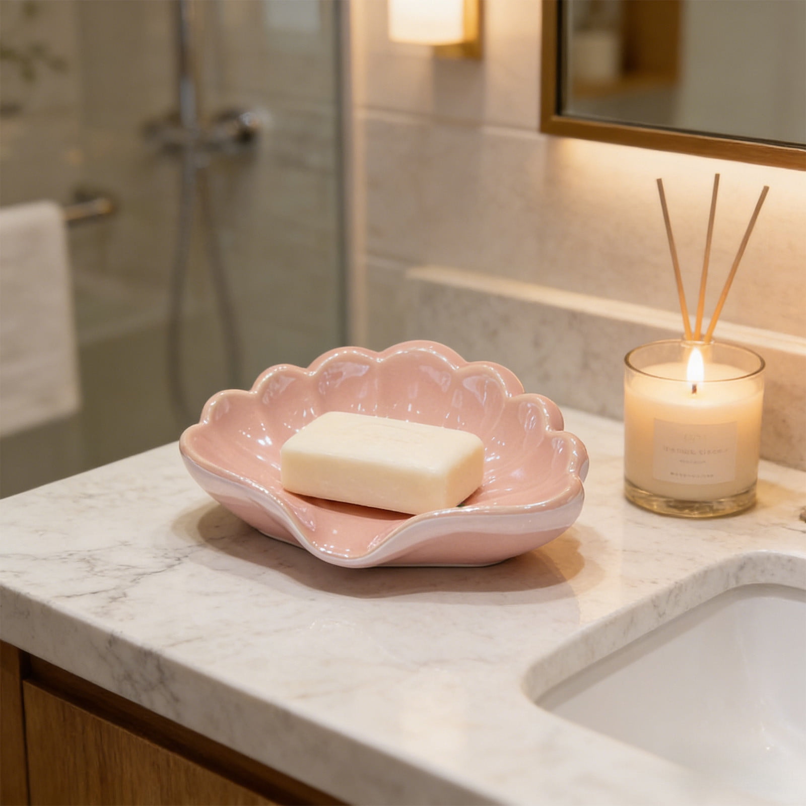 Eespoir Soap Tray Ceramic Soap Box, Non-Porous Drainage Soap Dish, for ...