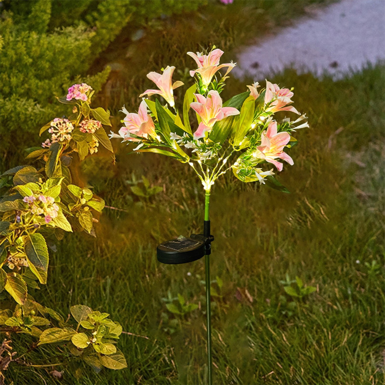 Eespoir Solar Powered Simulation Flower Lights, Outdoor Garden Patio ...