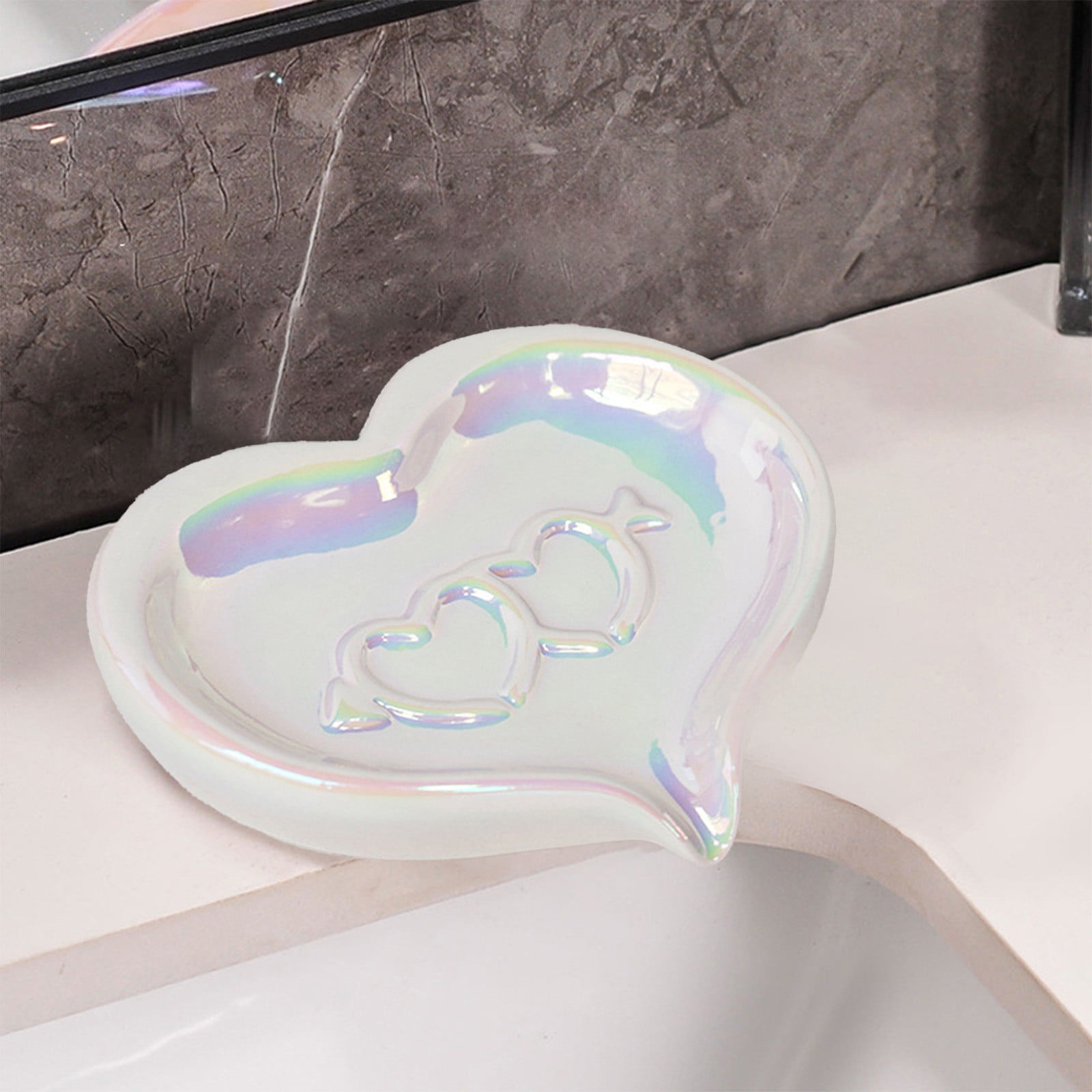 Eespoir Valentine's Day Heart Shaped Ceramic, Household Soap Box, Cute ...