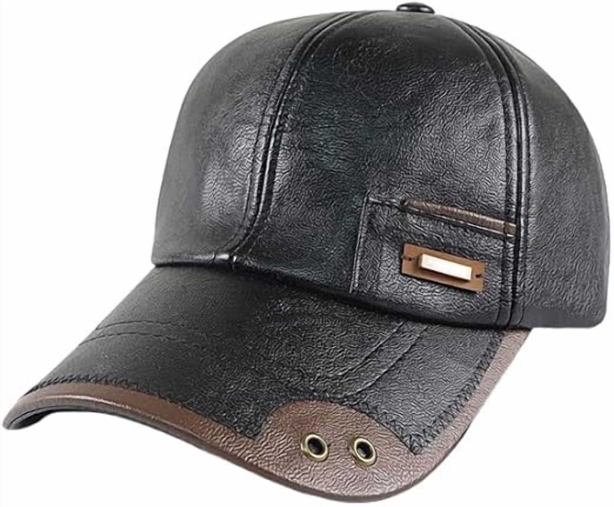 Eespoir Warm Leather Baseball Caps 2026, Men's Genuine Leather Shell ...