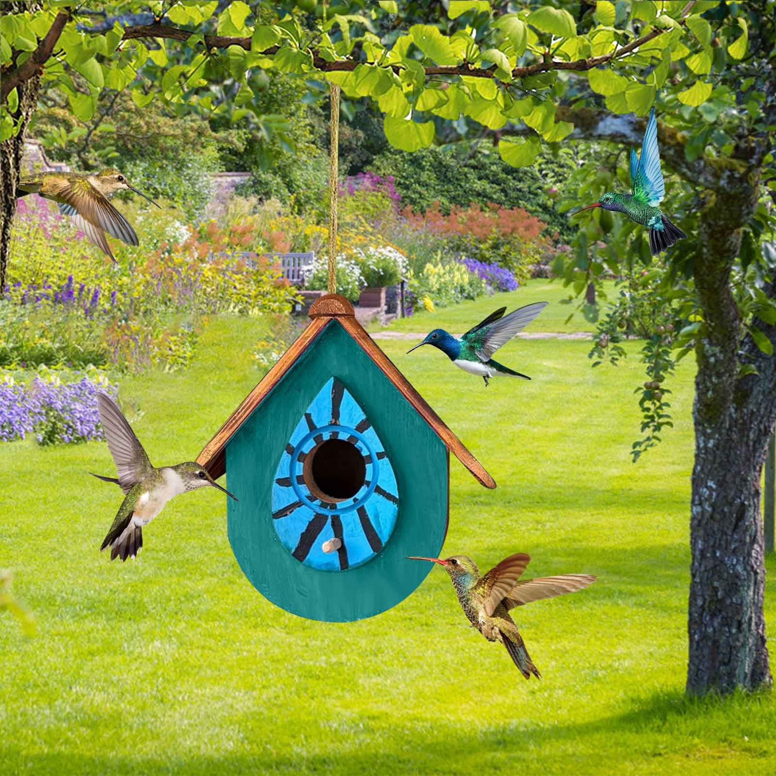 Eespoir Wooden Nests Feeder, Paulownia House Pastorals Outdoor Hanging ...