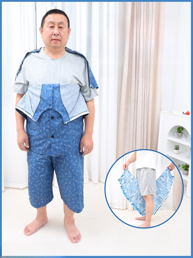 Eeucc off Nursing Gown Patient Wear Hospital Gown Paralysis Bedridden Elderly PICC Catheter ...
