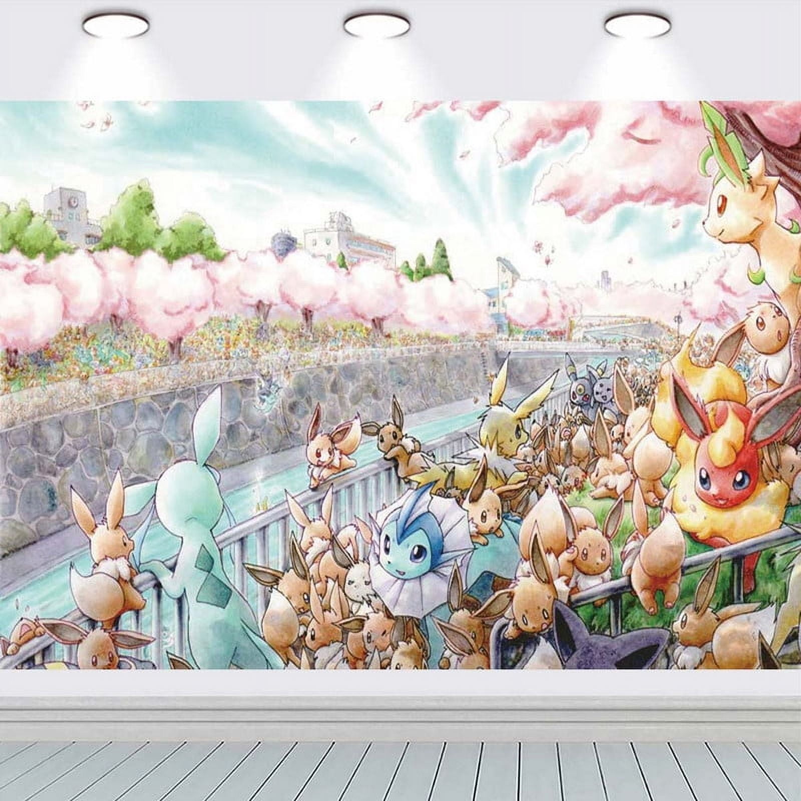 Eevee Aesthetic Evolutions Birthday Party Supplies Banner Backdrop ...