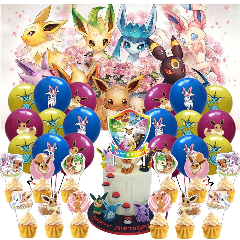 Eevee Aesthetic Evolutions Latex Balloons Supplies Party Decor Set ...