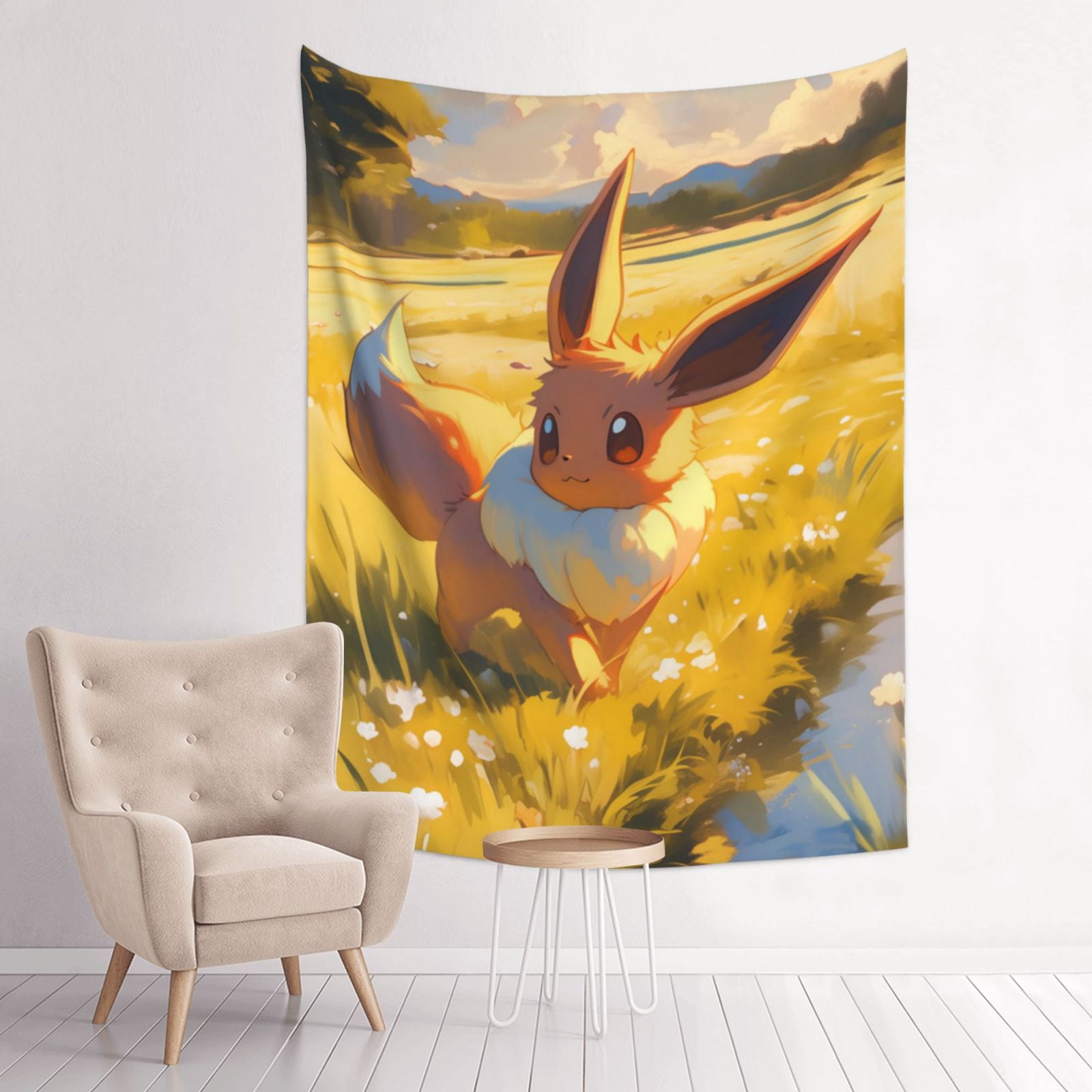 Eevee Anime 3d Pattern Tapestry Indian Dorm Decor For Living Room Flag ...