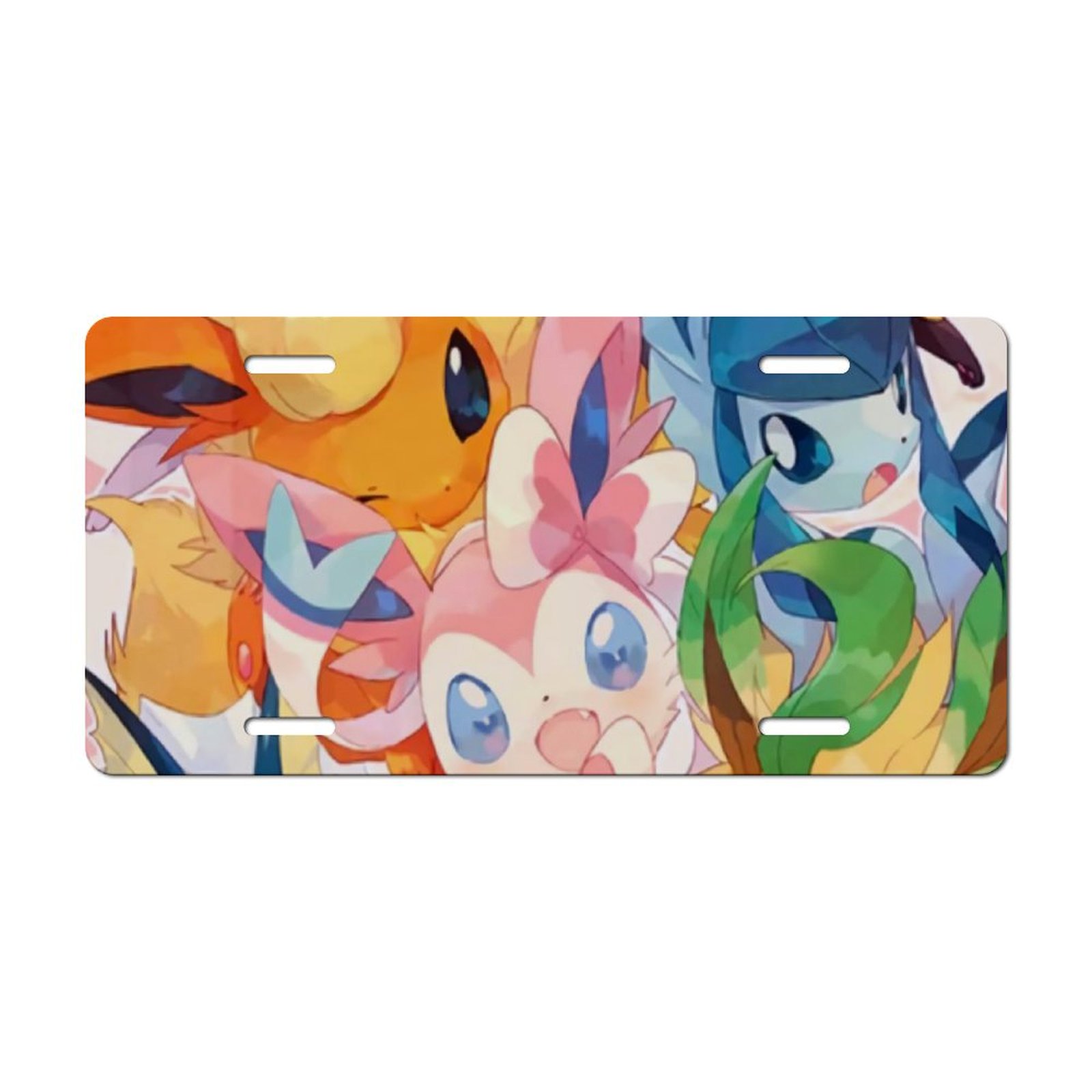 Eevee Car License Plate Cute Anime License Plate Covers Holder ...