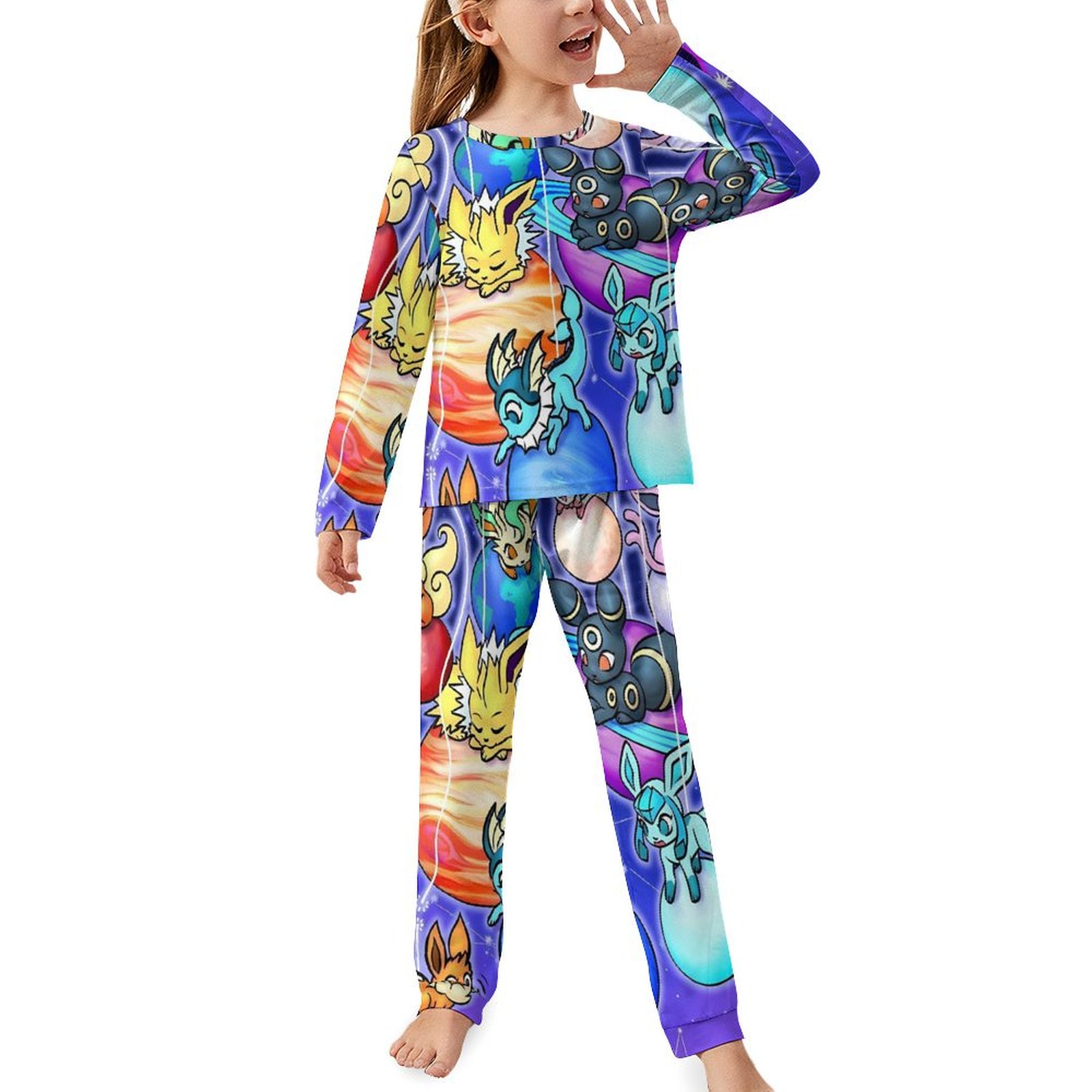 Eevee Child Pajamas Set for Boys Girls 6 Sizes, Long Sleeve Soft ...