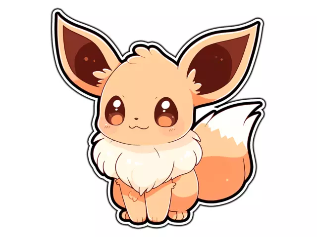 Eevee Cute Waterproof Sticker Phone Decal Water Bottle Stickers Car ...
