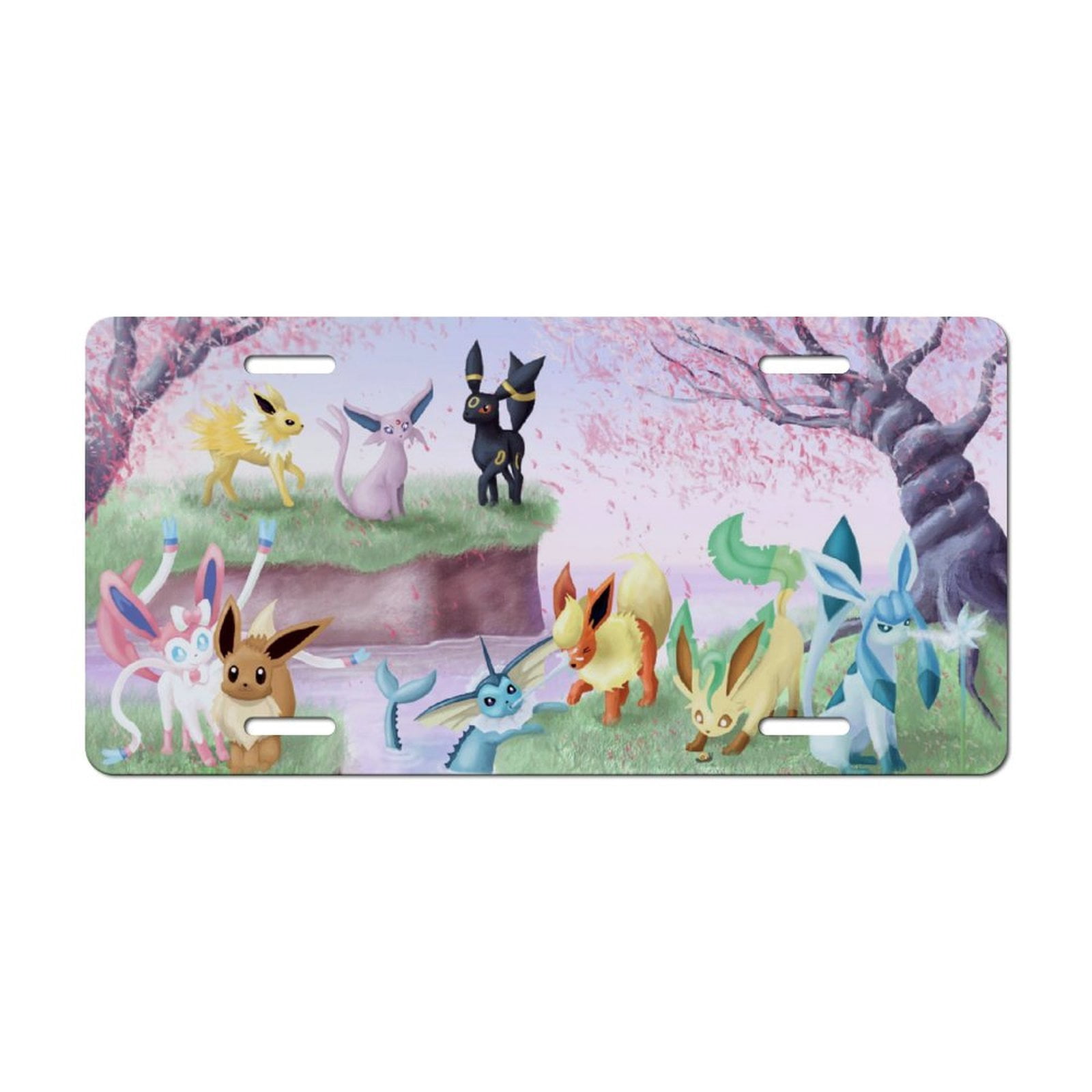 Eevee Evolutions Car License Plate Cute Anime License Plate Covers ...