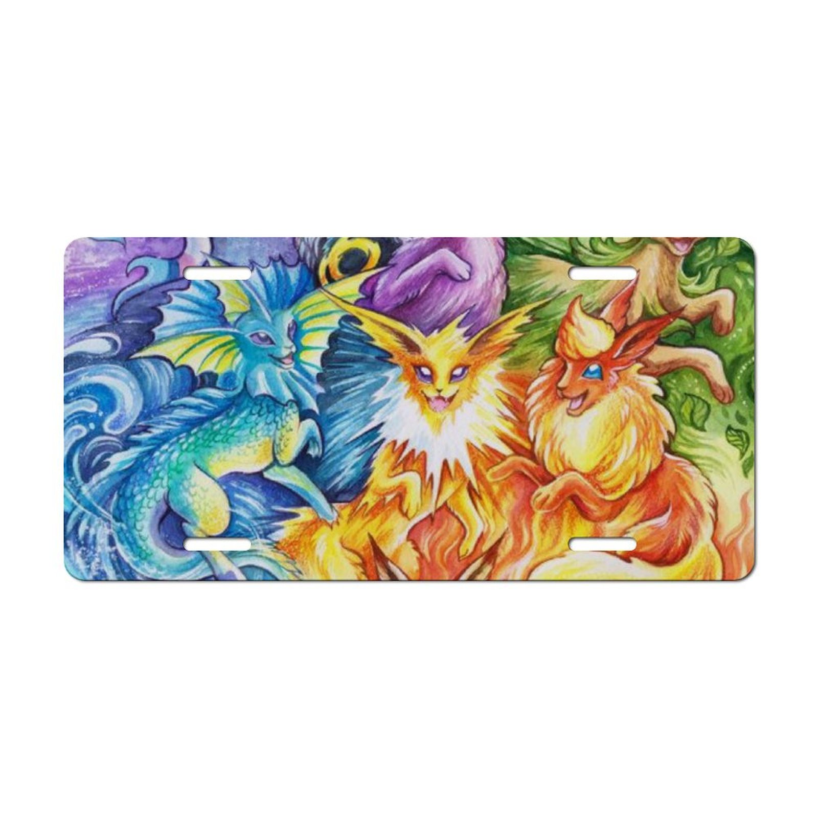 Eevee Evolutions Car License Plate Cute Anime License Plate Covers ...