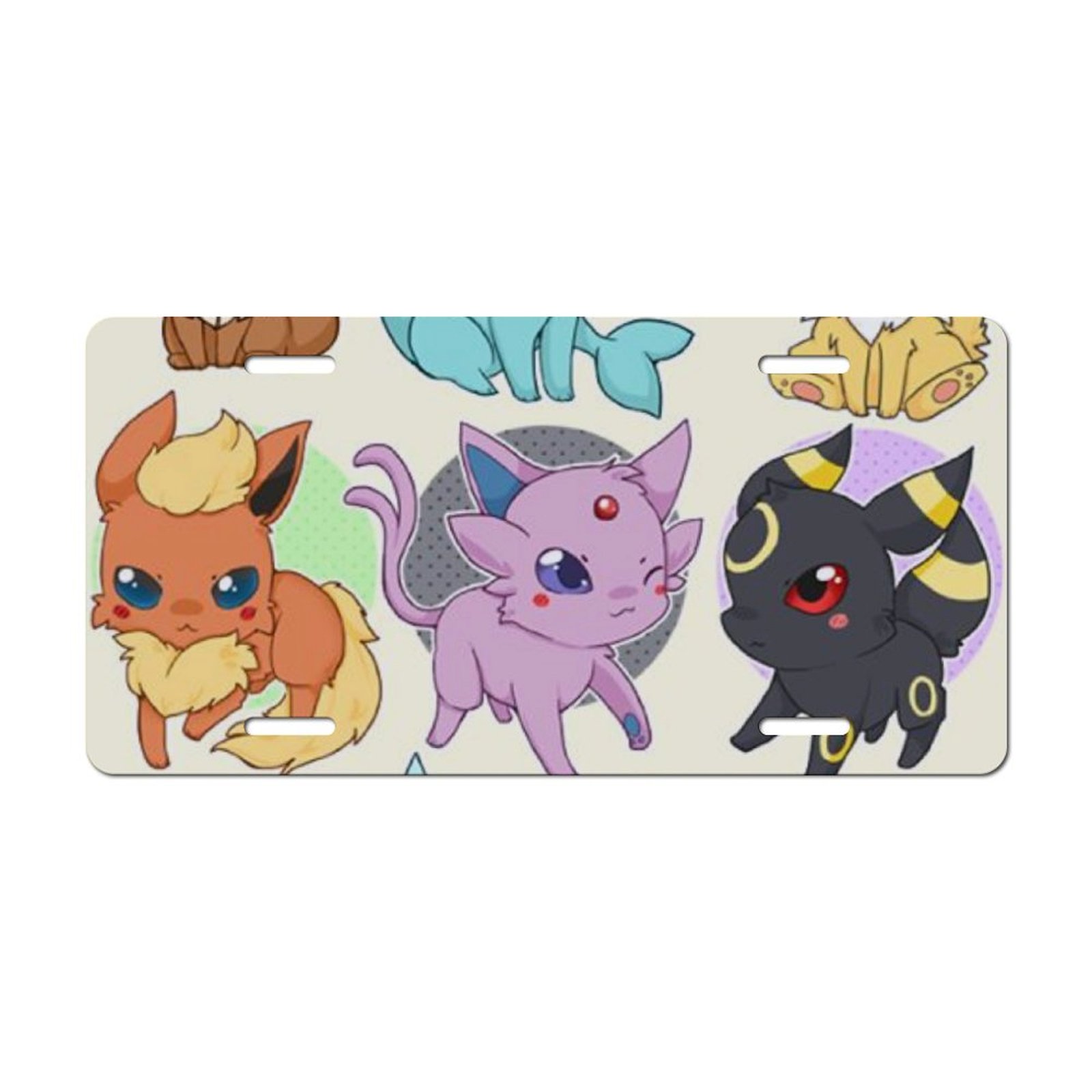 Eevee Evolutions Car License Plate Cute Anime License Plate Covers ...
