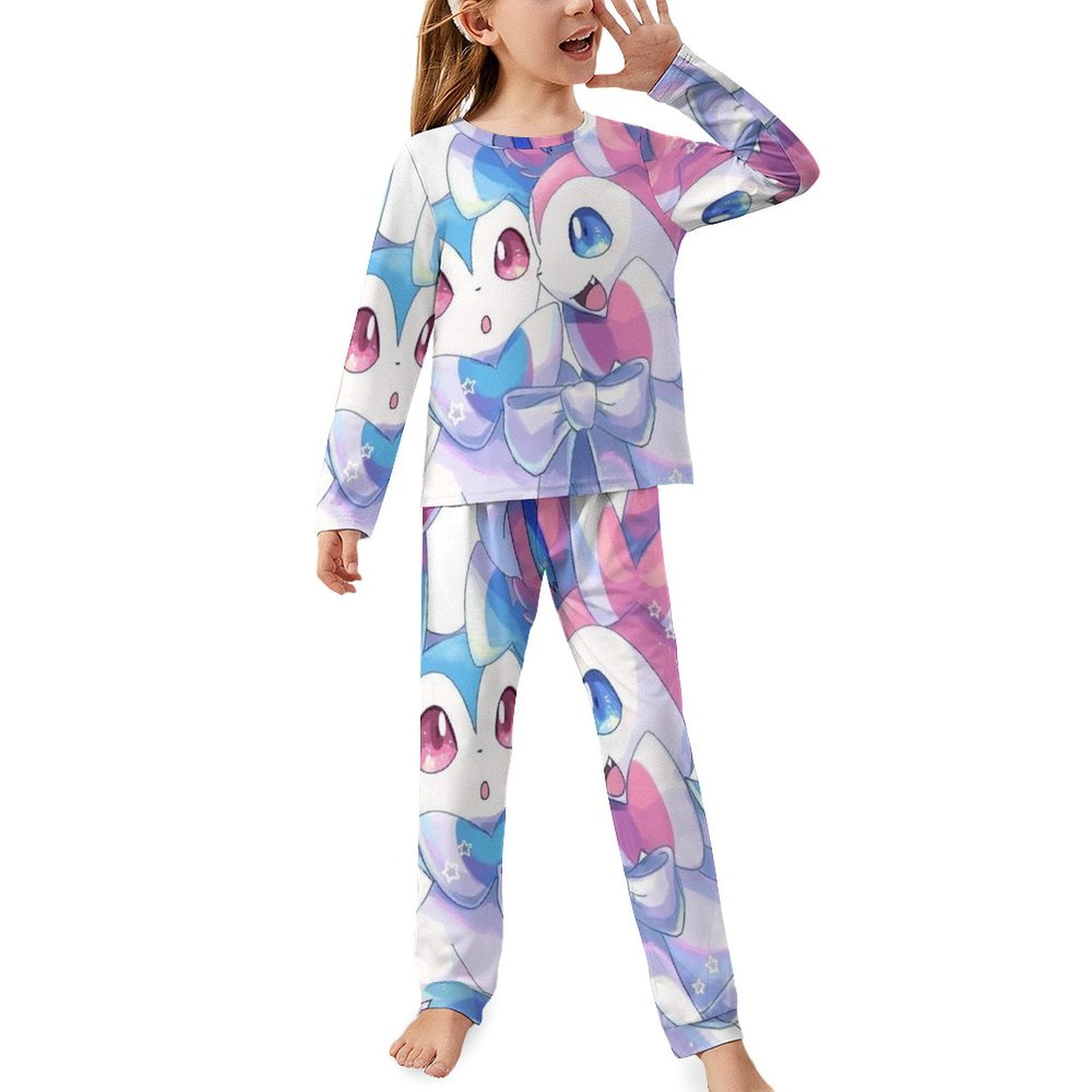 Eevee Evolutions Child Pajamas Set for Boys Girls 6 Sizes, Long Sleeve ...