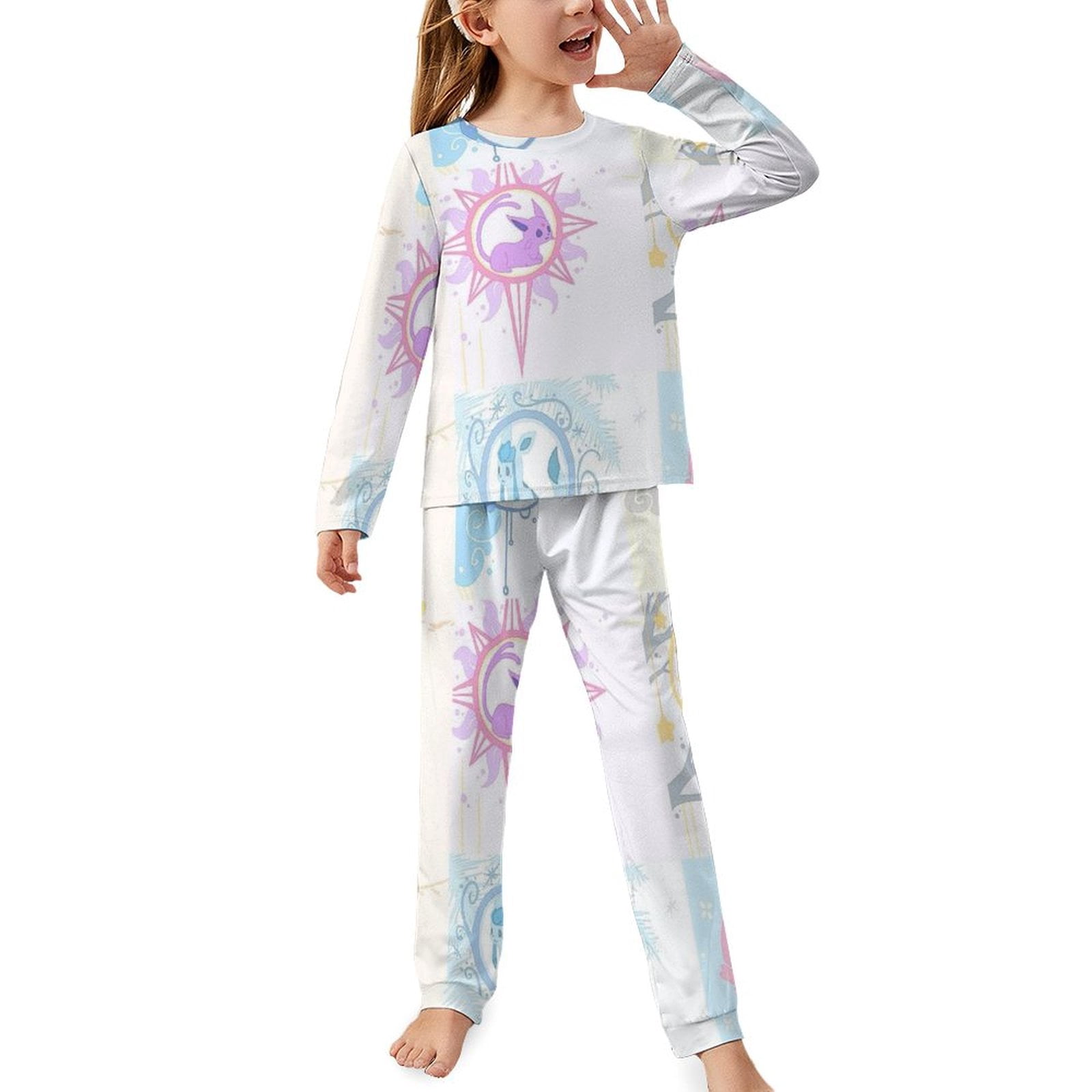 Eevee Evolutions Child Pajamas Set for Boys Girls 6 Sizes, Long Sleeve ...